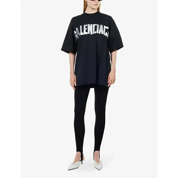 Balenciaga Medium Fit Logo-Print Cotton-Jersey T-Shirt - Faded